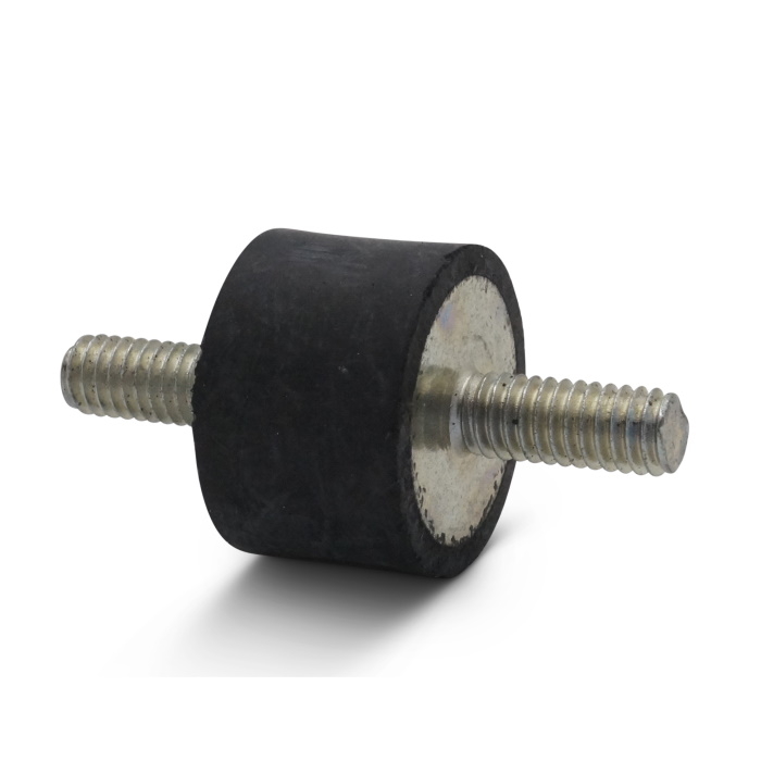 Gummipuffer kleiner Durchmesser mit zwei Gewindebolzen M4 Typ A 15x10 - gum